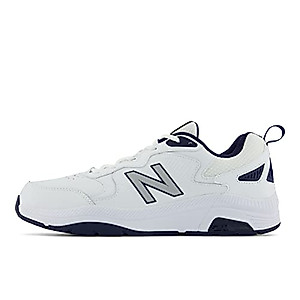 New Balance Men's 857 V3 Casual Comfort Cross Trainer, White/Navy, 11.5