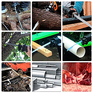 Generic Reciprocating Saw Blade Set, 18TPI10TPI6TPI Wood Pruning Saw Blade for MetalWood Cutting Compatible with Ryobi, Bosch Decker, Makita, Dewalt (4)