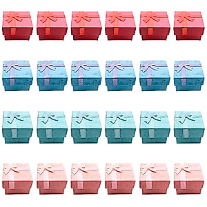 24Pcs Small Gift Boxes for Jewelry - Hard Cardboard Boxes Ring Box for Proposal Earring Boxes Necklace Gift Boxes for Jewelry Organizer Box - Ring Boxes for Wedding Valentines Gift Boxes for Presents