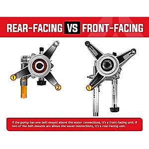 YAMATIC 7/8" Shaft Vertical Pressure Washer Pump 3000 PSI @ 2.5 GPM Replacement Pump for Power Washer, Replacement with Troybilt, Craftsman, Ryobi, Honda, Rear Facing Inlet/Outlet
