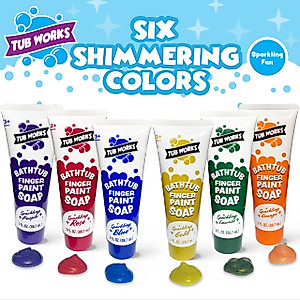 Tub Works Bath Paint Soap, 18 Pack | Non-Toxic, Washable Bath Paint for Toddlers & Kids