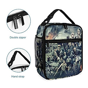 Leakproof Portable Insulation Lunch Tote The Apocalyptic Walking Horror Drama Dead Lunch Bag Gourmet Cooler Pouch Warm Pouch for Parties Lunch Box Storage Organizer