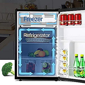 KUPPET Mini Refrigerator Compact Refrigerator-Small Drink Food Storage Machine for Dorm, Garage, Camper, Basement or Office, Single Door Mini Fridge, 4.5 Cu.Ft,Black