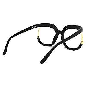VOOGLAM Oversized Black Square Eyeglasses Glasses for Women with Clear Lens Fredia OX739865-03