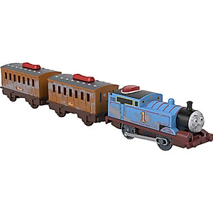 Thomas & Friends Motorized Toy Train Talking Thomas Engine with Sounds Phrases & Passenger Cars for Preschool Pretend Play Kids Ages 3+ Years