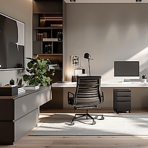 MOUNT-IT! Mobile File Cabinet with 3 Drawers | Under Desk Rolling Storage with Lock for Supplies, Files, and Materials, Mobile Space Saving for Home and Office