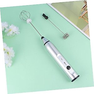 SHOWERORO Rechargeable Maker Whisk Stirrer Handheld Blender 3-speed Beater Silver