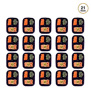 Freshware Meal Prep Containers [25 Pack] 3 Compartment with Lids, Food Storage Containers, Bento Box, Stackable, Microwave/Dishwasher Safe (32 oz)