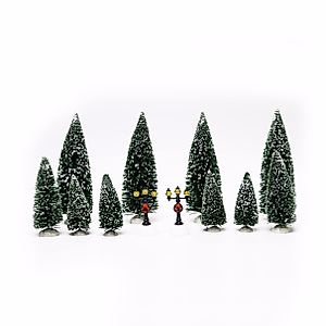 MOMENTS IN TIME Christmas Village 30 pc Set, with LED Lights, Battery Operated (not Included)