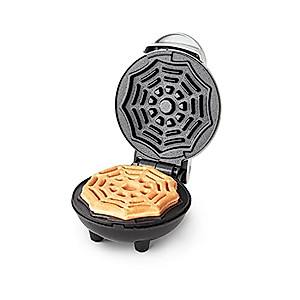 Dash Spiderweb Mini Waffle Maker Halloween Produces Waffles! Easy to Clean & Non-Stick Surfaces! Make Your Own Tasty Homemade Halloween Treats! white, 6.4inches L x 5inches W x 2.8inches H