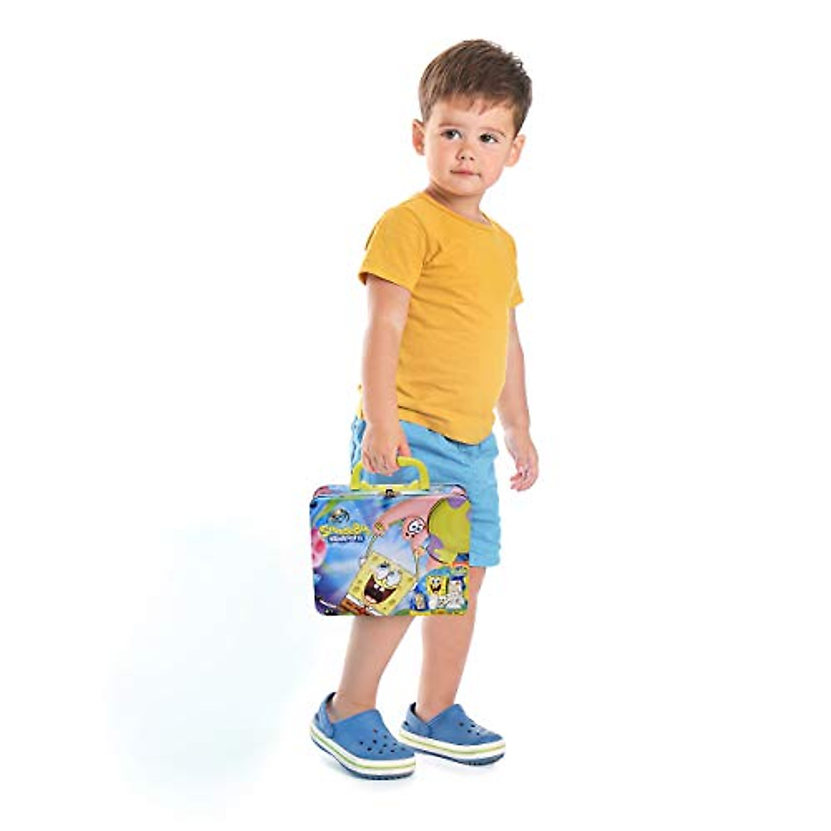 Gift Boutique SpongeBob Squarepants Coloring and Activity Tin Box, Crayons Stickers Mess Free Craft Kit for Toddlers Boys Girls Kids, Bookmark Included