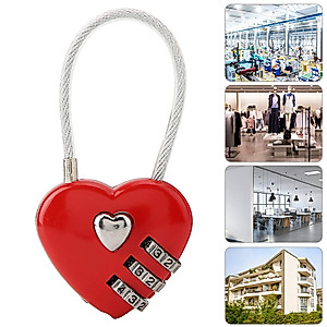 BALITY Combination Lock, 3 Digit Cute Love Padlock Mini Outdoor Combo Gate Lock Travel Luggage Locks Heart Shape Love Lock for Gym Locker, Extracurricular Locker, Home(red)