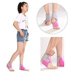 Sport Unisex Child Ankle Brace, Fitness Adjustable Breathable Non Slip Sleeve Double Hook Loop Compression Ankle Support Wraps for Sport, Ankle Sprain, Injury Recovery