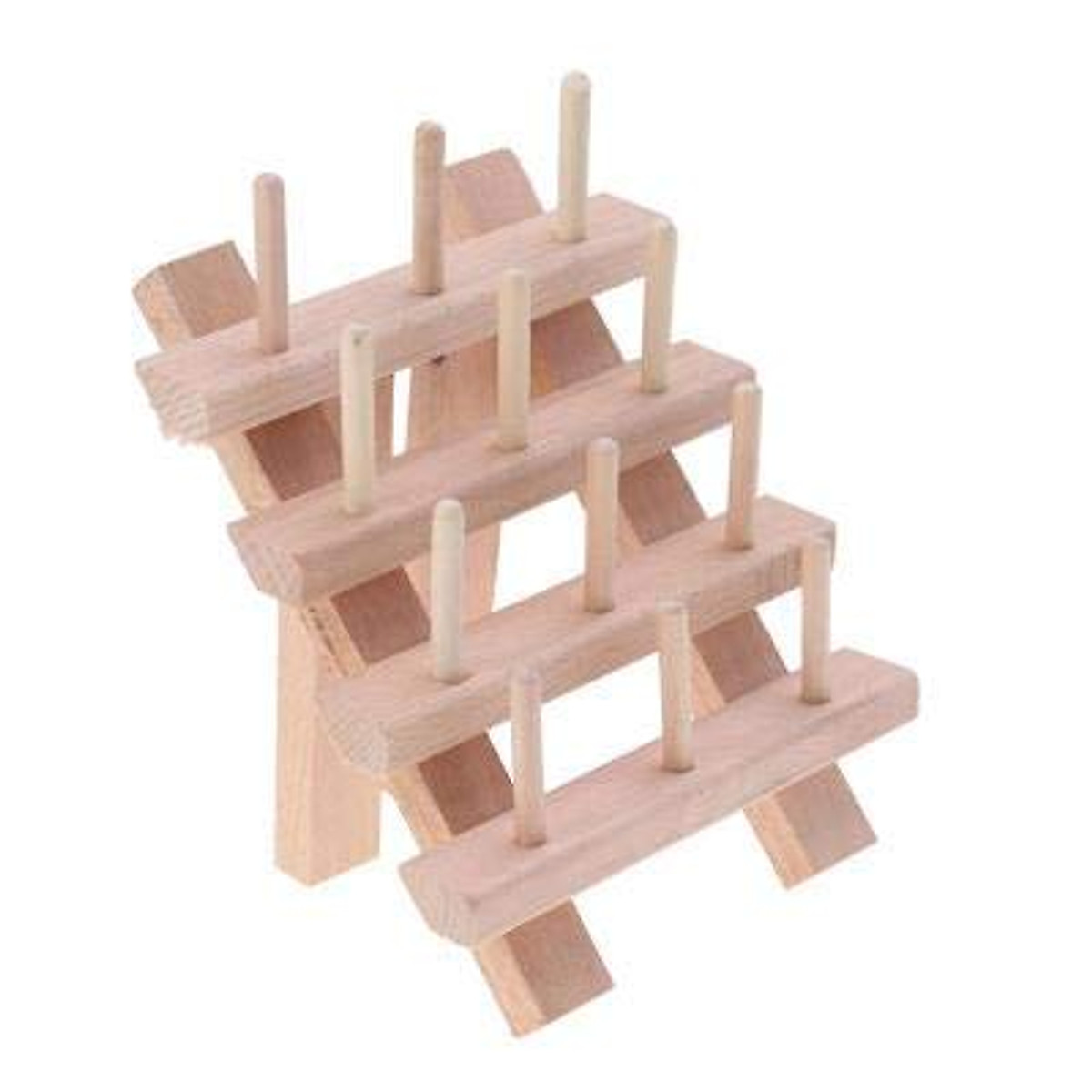 CHZIMADE 12 Spools Wooden Thread Rack Sewing and Embroidery Thread Holder Sewing Storage