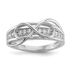 IceCarats 925 Sterling Silver Cubic Zirconia CZ Infinity Twisted Love Knot Symbol Woven Crisscross Band Statement Ring Size 7