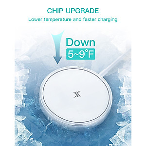 ZUBARR Nano Pro Wireless Charger 15W Max Fast Wireless Charging Pad Compatible with iPhone 14 13/12/ Mini Pro Pro max and Wireless-Charger AirPods Series,with Included Wall Charger and Cable