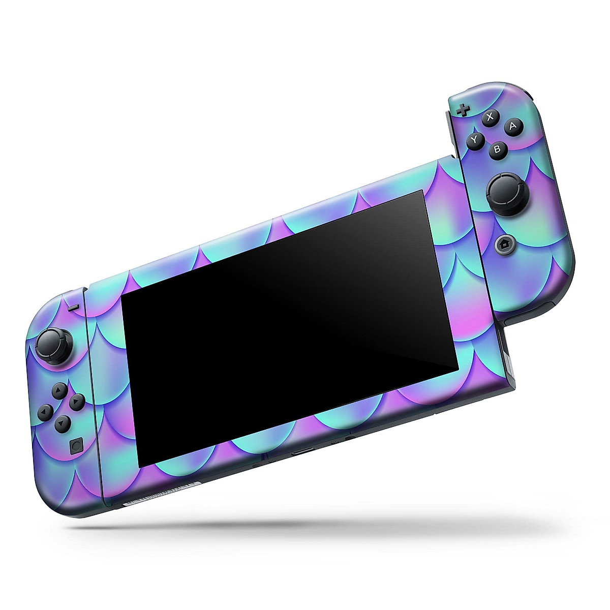 Design Skinz - Compatible with Nintendo Switch Console Bundle - Skin Decal Protective Scratch-Resistant Removable Vinyl Wrap Cover - Holographic Mermaid Scales