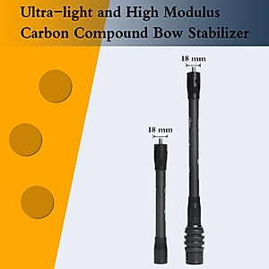 Perogen Archery Bow Stabilizer for Compound Bow Hunting 3K High Modulus Carbon Including dampers, Light Weighted, 8",10",12" in (12 inches)