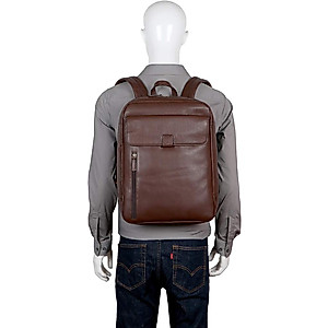 Hidesign Aiden Large Multi-functional Leather 17 Inch Laptop Backpack (Black)