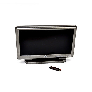 Togudot 1:12 Miniature TV Television with Remote Control Dollhouse Mini Decoration Accessories