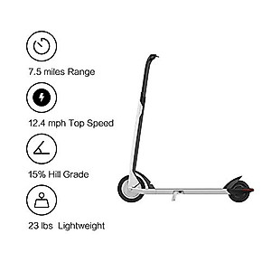 Segway Ninebot Air T15 Electric Kick Scooter, Lightweight and Portable, Innovative Step-Control, White