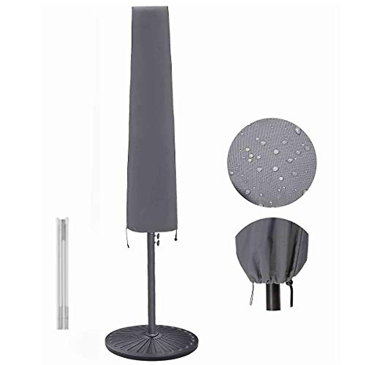 Garden Balsam Umbrella Cover for 6ft to 9ft Patio Umbrellas, Waterproof and Durable Market Umbrella Cover with Zipper and Rod