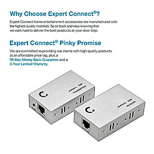 Expert Connect | 4K 330ft HDMI Extender Over Cat5e / Cat6 / Cat7 Ethernet Cable, 1080p, 3D