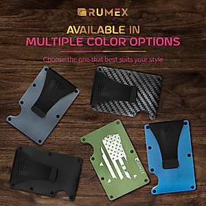 RUMEX Men’s Metal Wallet & Card Holder - RFID Blocking Anti-Theft Slim Wallet for Men - Sleek & Minimalist Metal Design - Men’s Card Organizer & Money Clip - BLACK CARBON FIBER