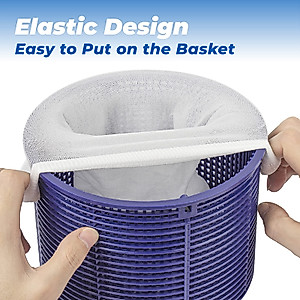 ANTOBLE 20 Pack Pool Skimmer Socks Micro Filter Bag Compatible with Pool Blaster Water Tech Catfish Max CG Aqua Broom Pool Vacuum Cleaner, Inground and Above Ground Pool Accessories