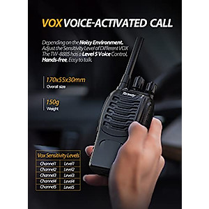Walkie Talkie Long Range Rechargeable 2 Way Radio for Adult with Earpiece, FRS Two Way Radio VOX 16 Channel Flashlight Li-ion Battery 10 Pack