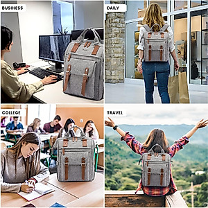 LOVEVOOK Laptop Backpack for Women Work Travel Teacher Commuter Backpack Business Computer Bag Doctor Nurse Bags College Backpack Purse Laptop Bag, Casual Daypack, 15.6 Inch, Grey