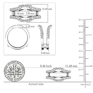 Dazzlingrock Collection Round White Diamond Anniversary Enhancer Ring for Women (0.75 ctw) in 10K White Gold Size 7