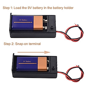 LAMPVPATH (Pack of 2) 9v Battery Holder, 9 Volt Battery Holder with Switch, 9v Battery Case with Switch