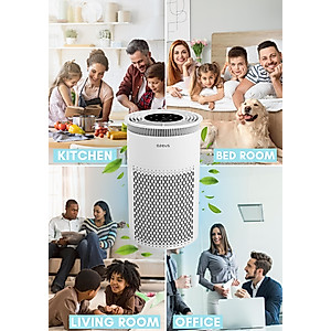 Azeus Air Purifier for Large Rooms, Home, Pets, Bedrooms, Up To 1076 ft² H13 True HEPA Filter, 25db Filtration System Cleaner Odor Eliminators, Ozone Free, Remove 99.97% Dust Smoke VOCs