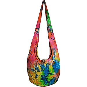 Lovely Creations Hippie Boho New Elephant Crossbody Bohemian Gypsy Sling Shoulder Bag Small Size (S White)