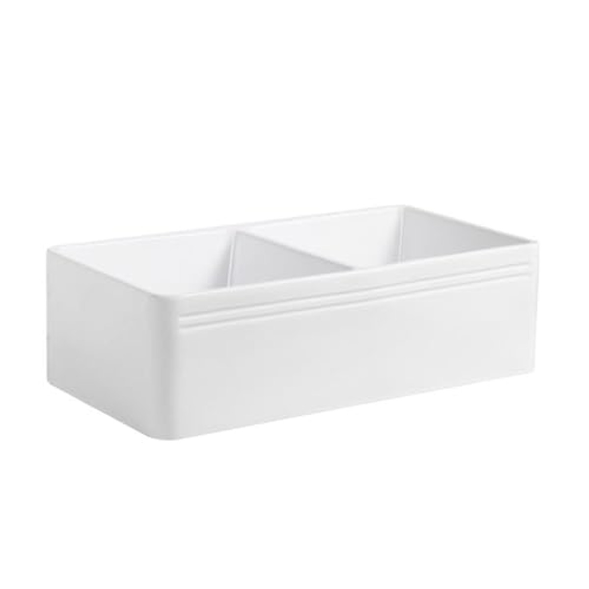 Cremona White Ceramic 33 in. Double Bowl Farmhouse Apron Kitchen Sink