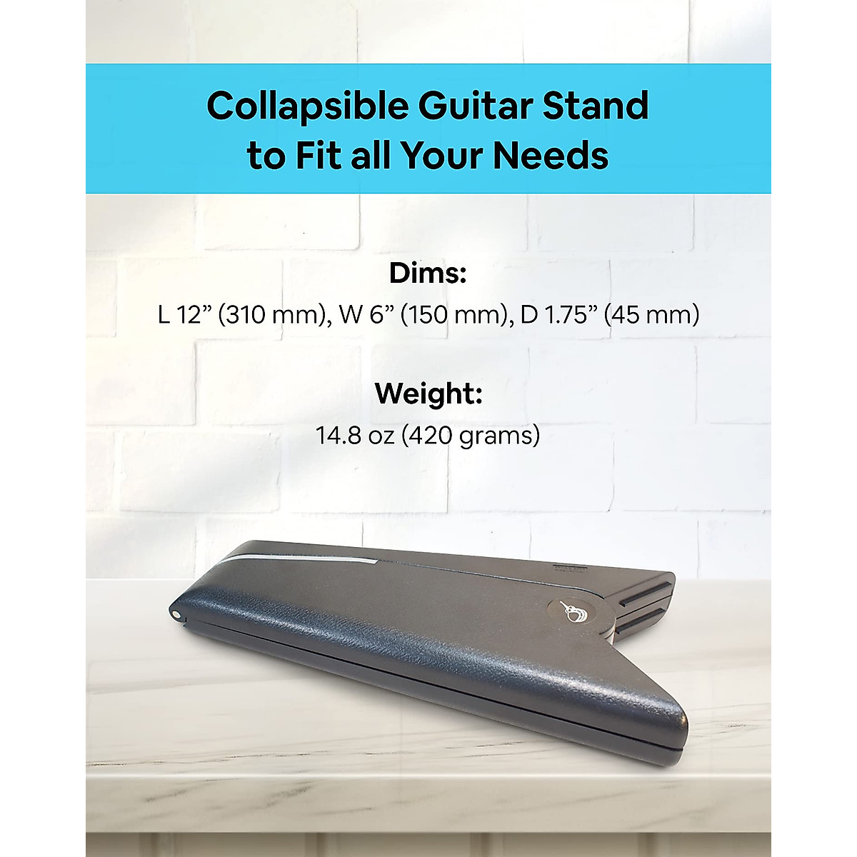 Journey Instruments Collapsible Guitar Stand – JTZJ002 Lightweight Stand for Guitars – Folding ABS Guitar Stand Fitting Any Size Guitars