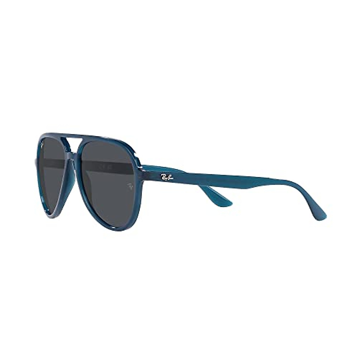 Ray-Ban RB4376 Aviator Sunglasses, Opal Dark Blue/Dark Grey, 57 mm
