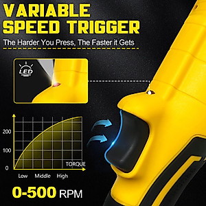 3/8" Brushless Ratchet Wrench Compatible with DEWALT 20V Battery, 74Ft-Lbs Electric Cordless Ratchet, Square Drive Wrench with Variable Speed, 1/4" Adapter, 3" Extension Bar & 7 Sockets (Tool Only)