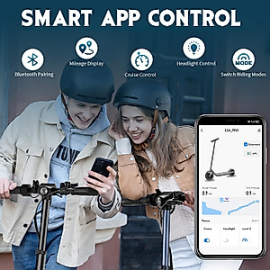 Caroma Electric Scooter Adults, 20 mph & 300 lbs, 350W Motor, 20 Miles Range & 20 Mph, 9" Solid Tires, Folding Motorized Scooter for Adults, App Control