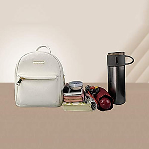 LA DEARCHUU Mini Backpack Purse for Women Soft Faux Leather Travel Backpack Casual Lightweight Daypack for Teen Girls (Lichee Pattern White)