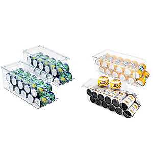 SCAVATA 4 Pack Soda Can Organizer for Refrigerator