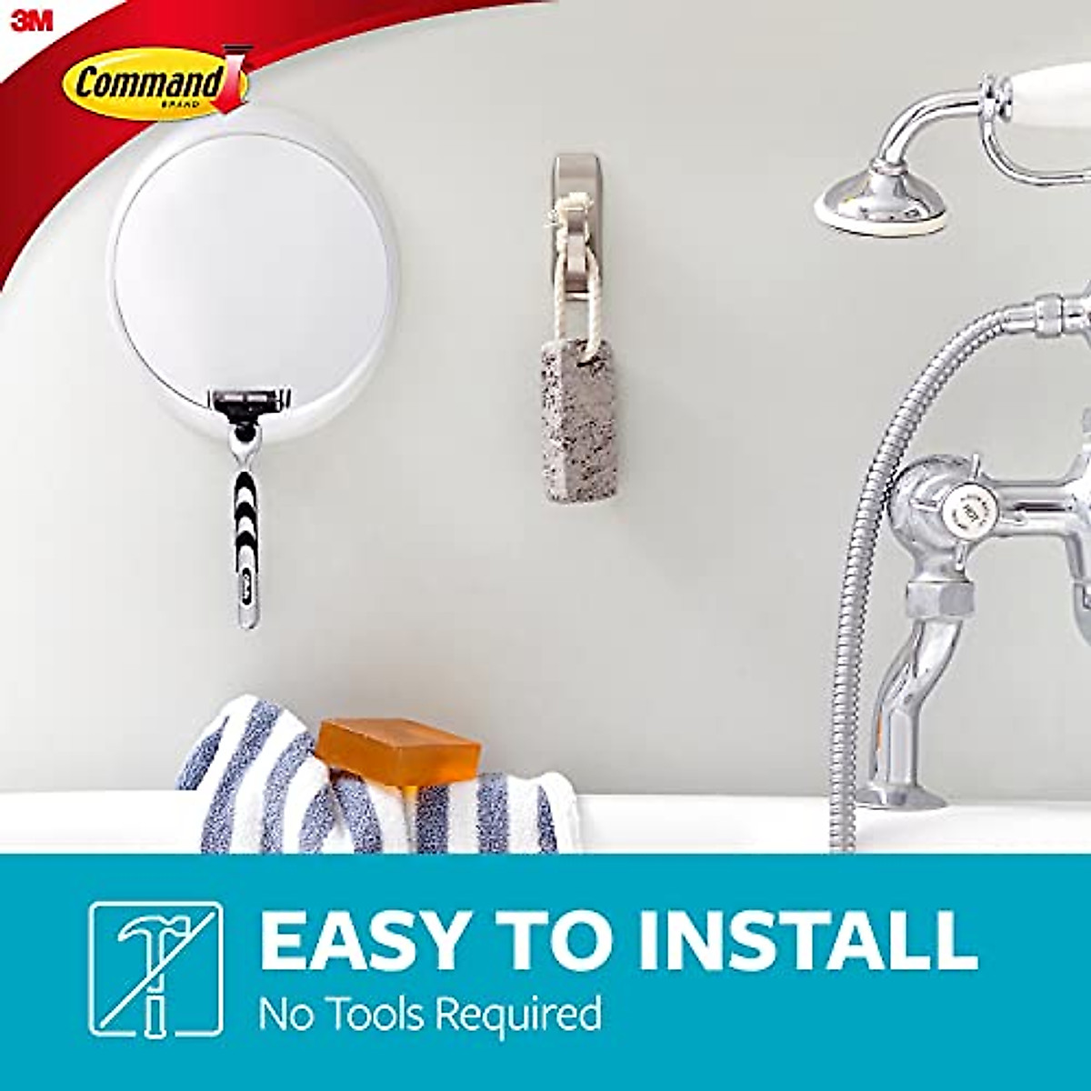 Command Fog Resistant Mirror, 1-Mirror, 2-Water-Resistant Strips (BATH15-ES), Organize Damage-Free