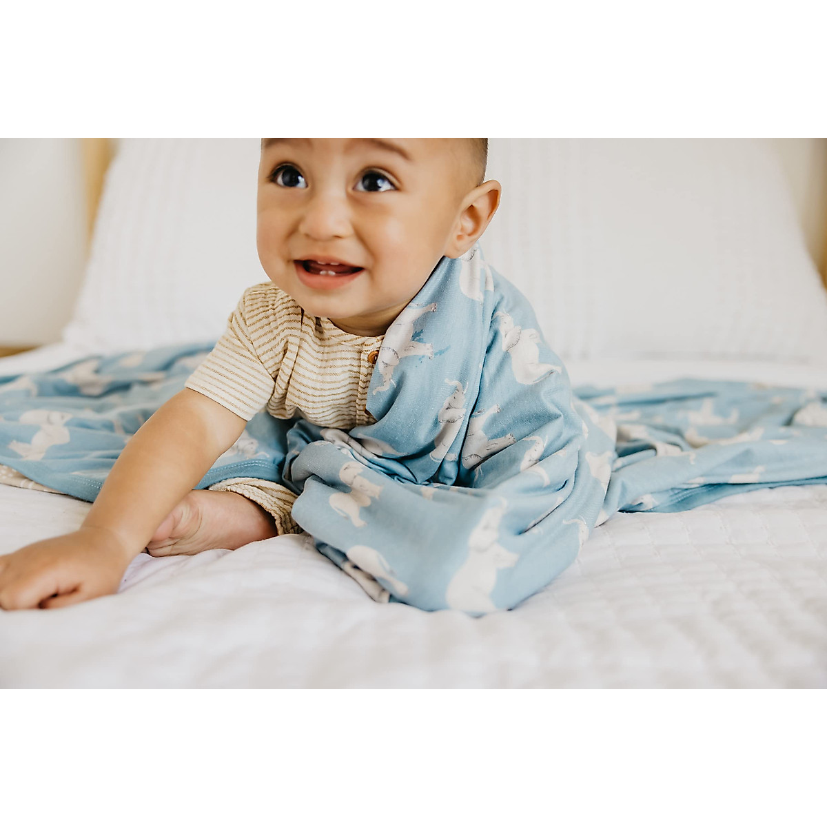 Copper Pearl Large Premium Knit Baby Swaddle Receiving Blanket Peanut