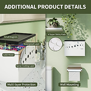 YIKIBOX Tampon Holder Storage for Bathroom with Tray Lid,Feminine Product Organizer,Wood Tampon Container Box,Essentials for Women,Thoughtful and Practical Gifts for Women(White)