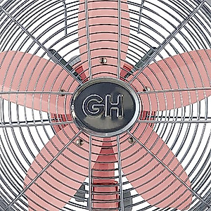 Good Housekeeping All-Metal 12" Retro Table Fan, Pink