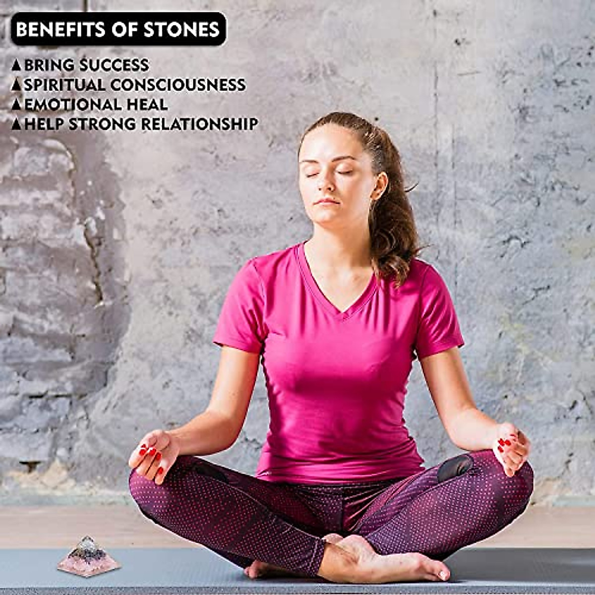 Rose Quartz Orgone Pyramid with Mix Healing Crystal for E-Energy Protection - Release Negative Energy - Positive Energy Generator - Reiki Charged Chakra Balance Orgonite Crystals - Meditation Pyramid