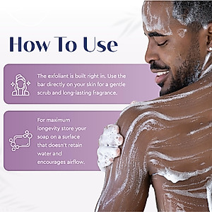 Baudelaire Exfoliating Soap, Sea Loofa Bath Soap & Body Soap, Natural Soap, Triple Milled with 100% Natural Fragrance, 2% Seaweed and Sustainable Palm Oil - 5 oz (COMES IN 6 PIECE BOX!)