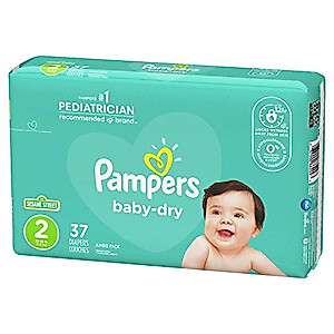 Diapers Size 2, 37 Count - Pampers Baby Dry Disposable Baby Diapers, Jumbo Pack