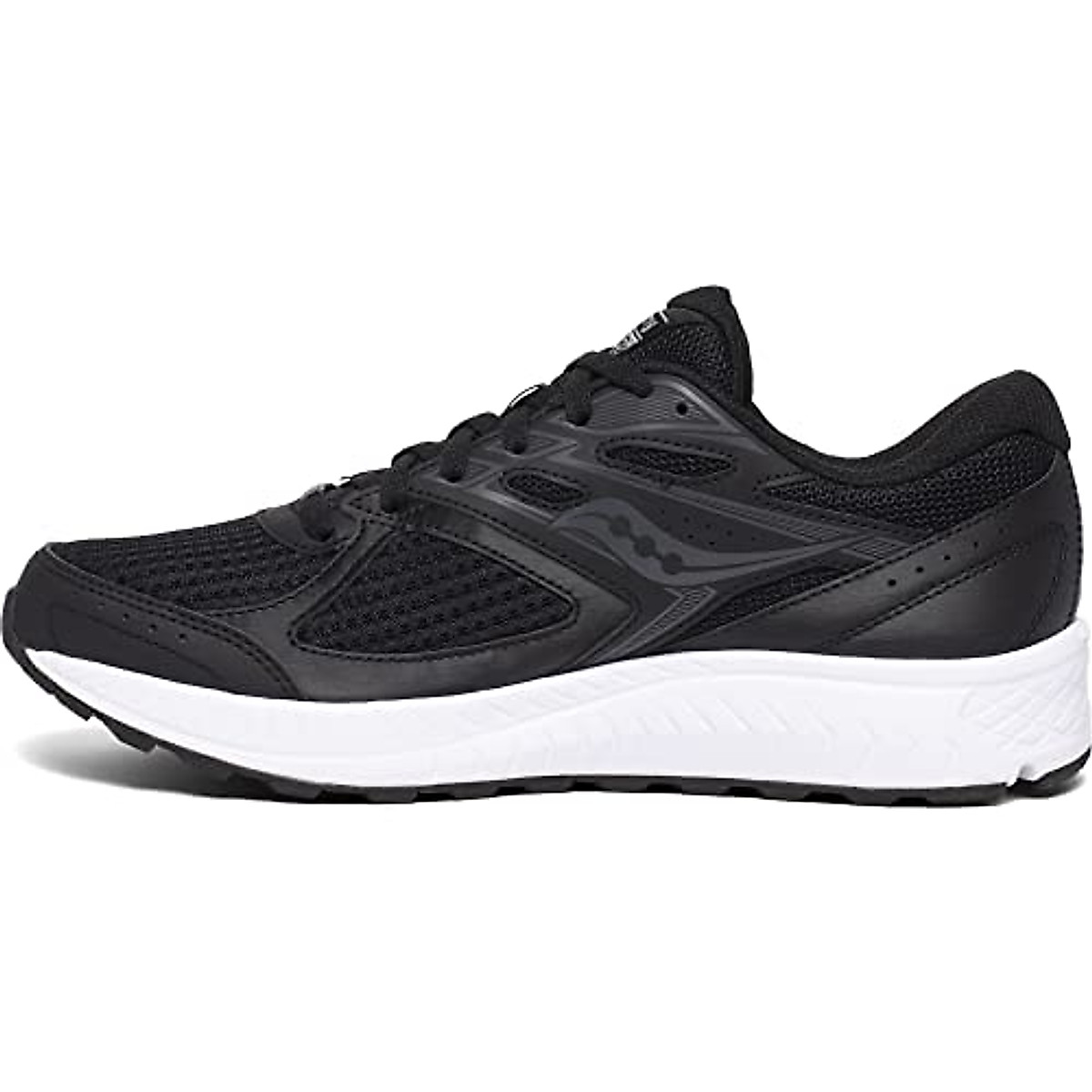 Saucony mens Cohesion 13 Walking Shoe, Black/White, 10.5 Wide US